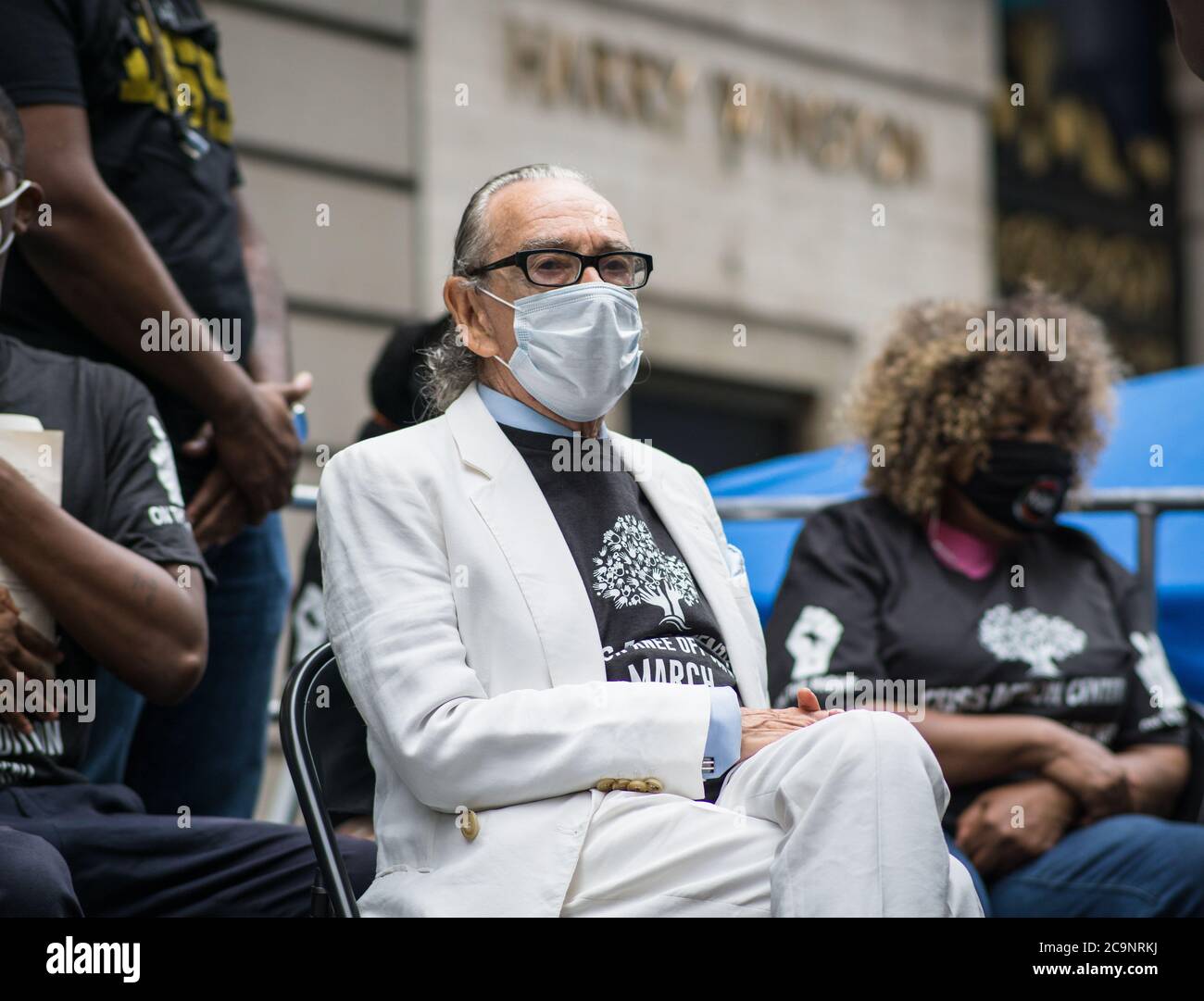 Rev. Kevin McCall and the Crisis Action Center lead a march from Times ...