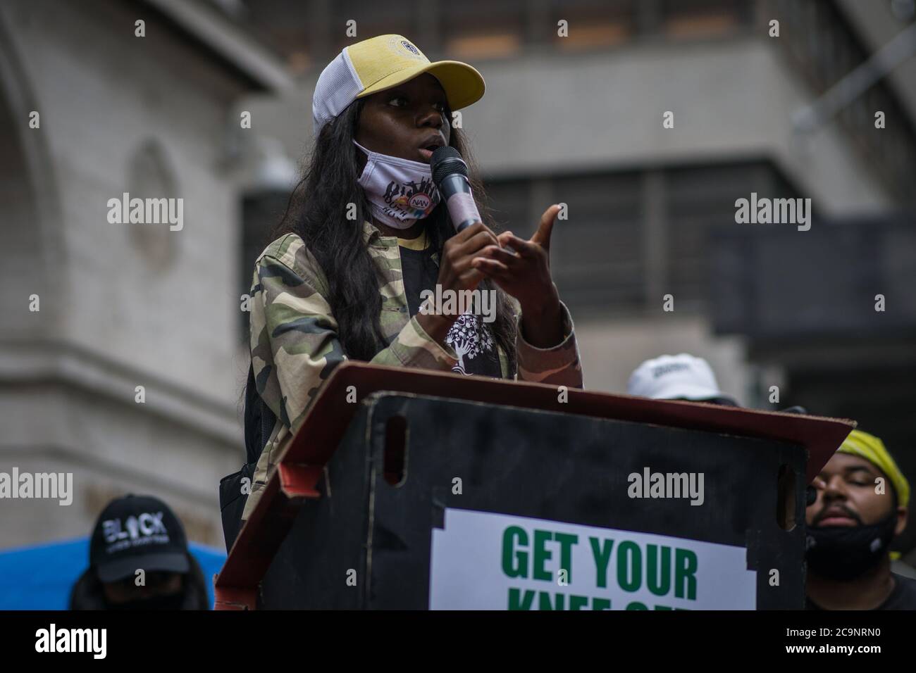 Rev. Kevin McCall and the Crisis Action Center lead a march from Times ...