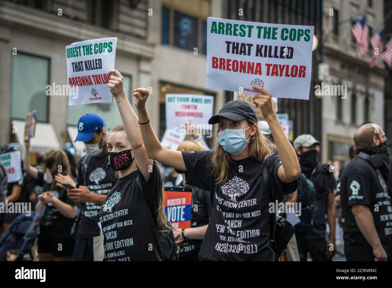 Rev. Kevin McCall and the Crisis Action Center lead a march from Times ...