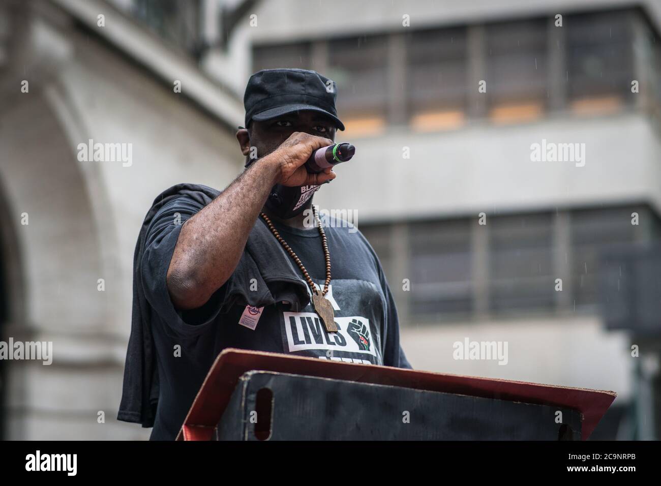 Rev. Kevin McCall and the Crisis Action Center lead a march from Times ...