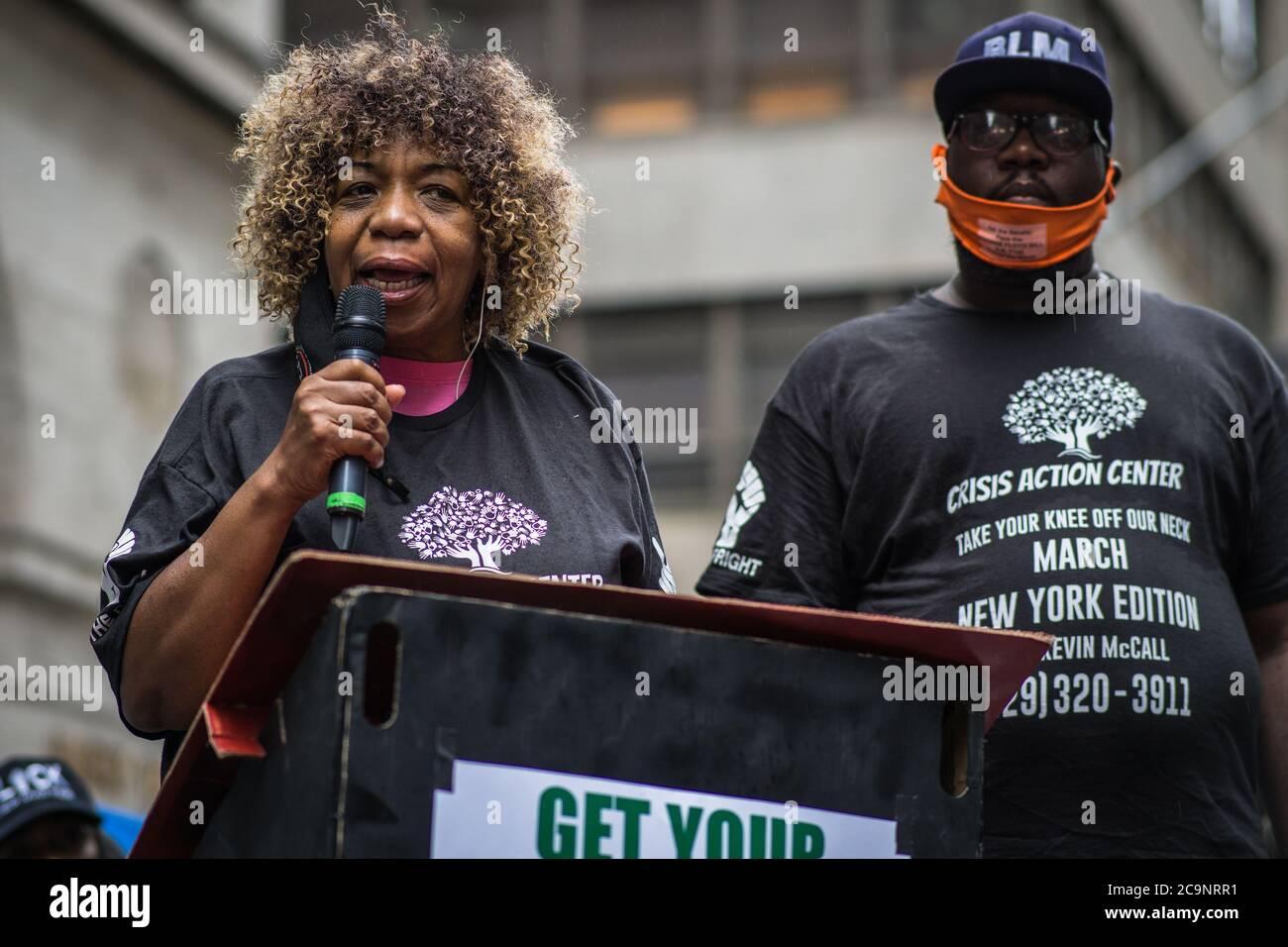 Rev. Kevin McCall and the Crisis Action Center lead a march from Times ...