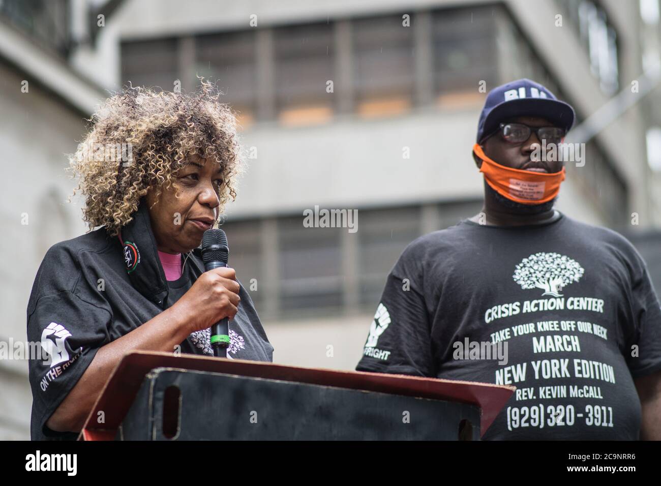 Rev. Kevin McCall and the Crisis Action Center lead a march from Times ...