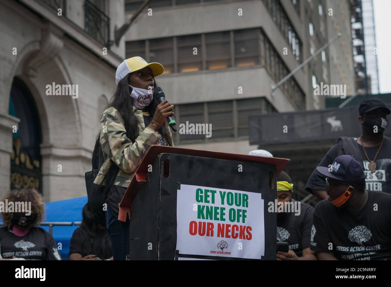 Rev. Kevin McCall and the Crisis Action Center lead a march from Times ...