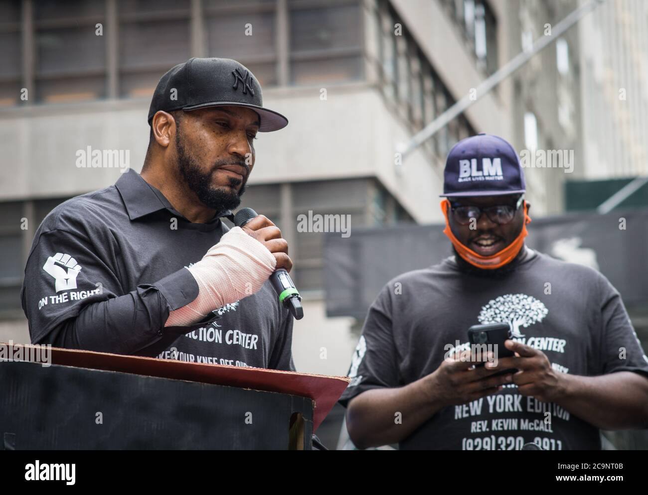 Rev. Kevin McCall and the Crisis Action Center lead a march from Times ...