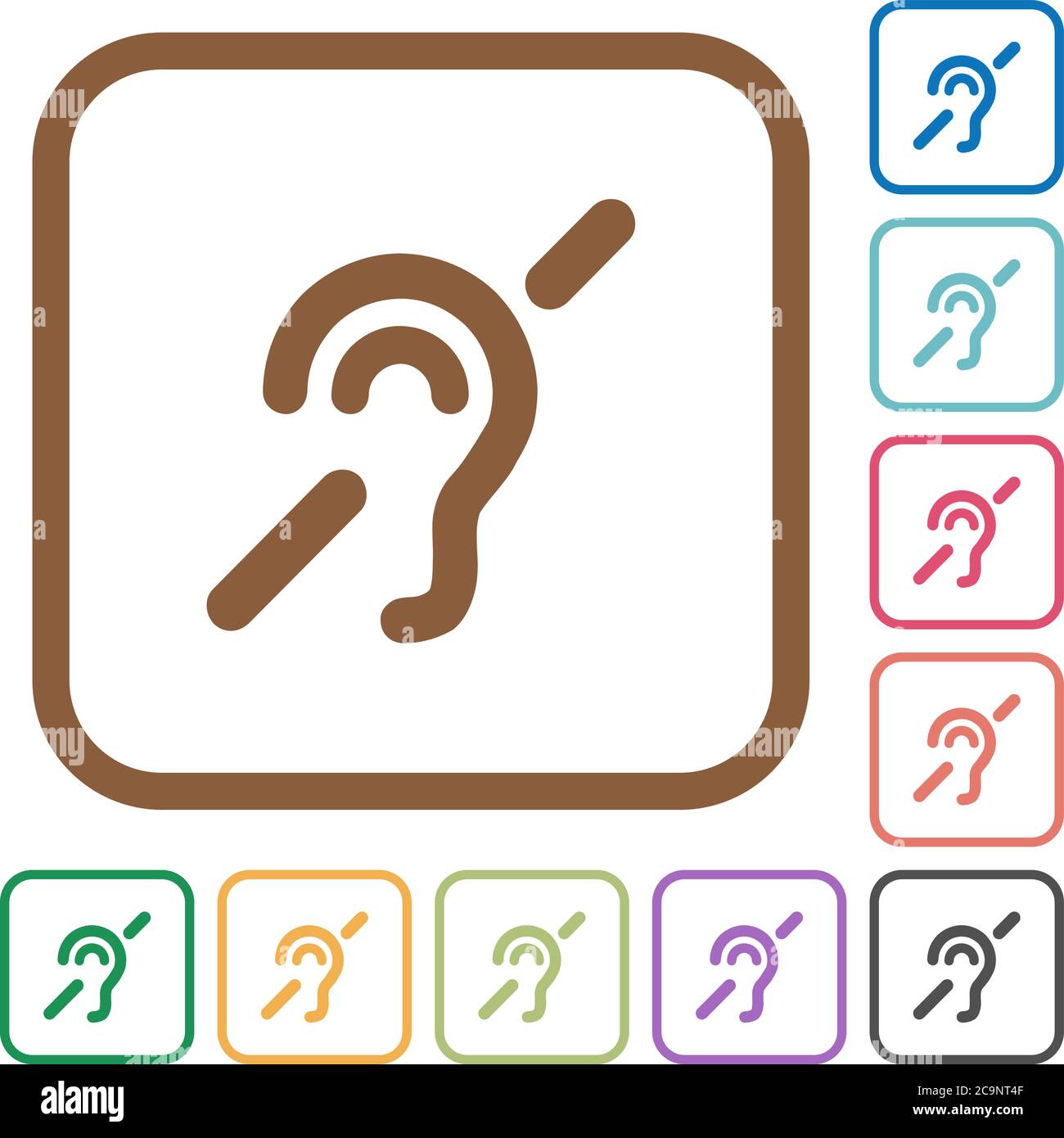 Disability icons with color background hi-res stock photography and ...