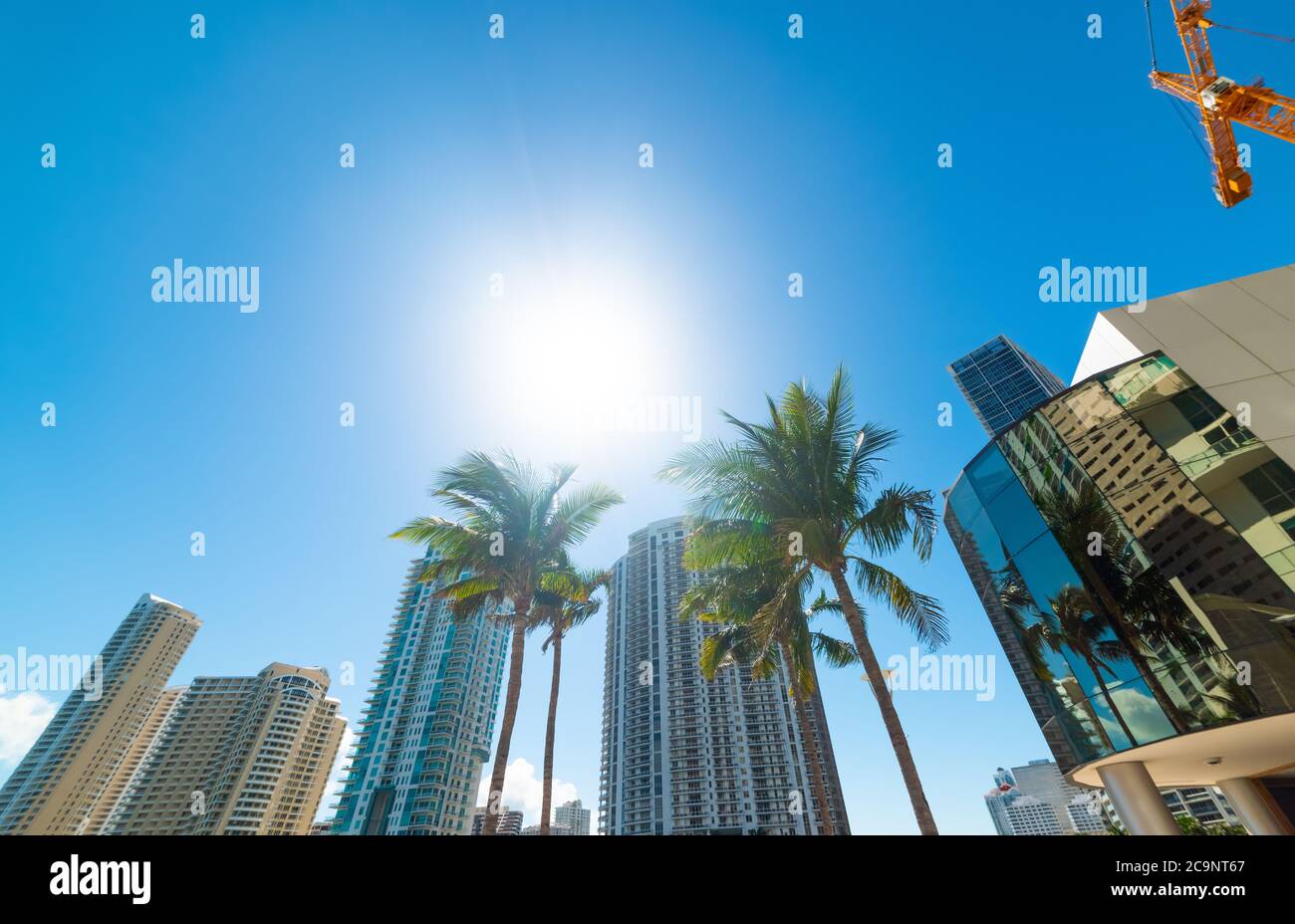 Sun shining over downtown Miami, USA Stock Photo - Alamy