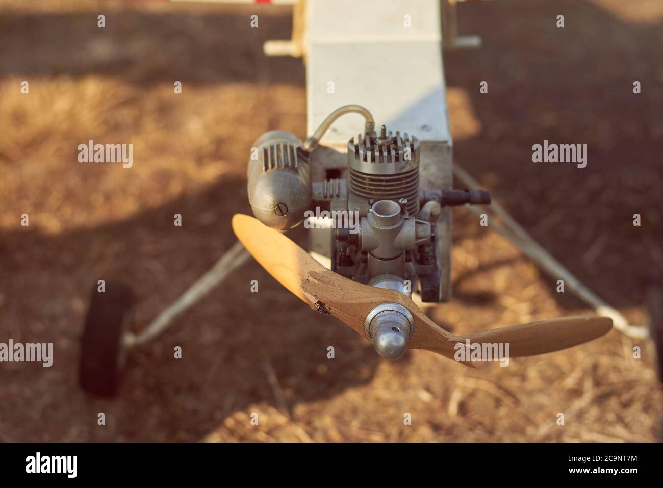 RC airplane with a broken propeller after the crash, close-up Stock ...