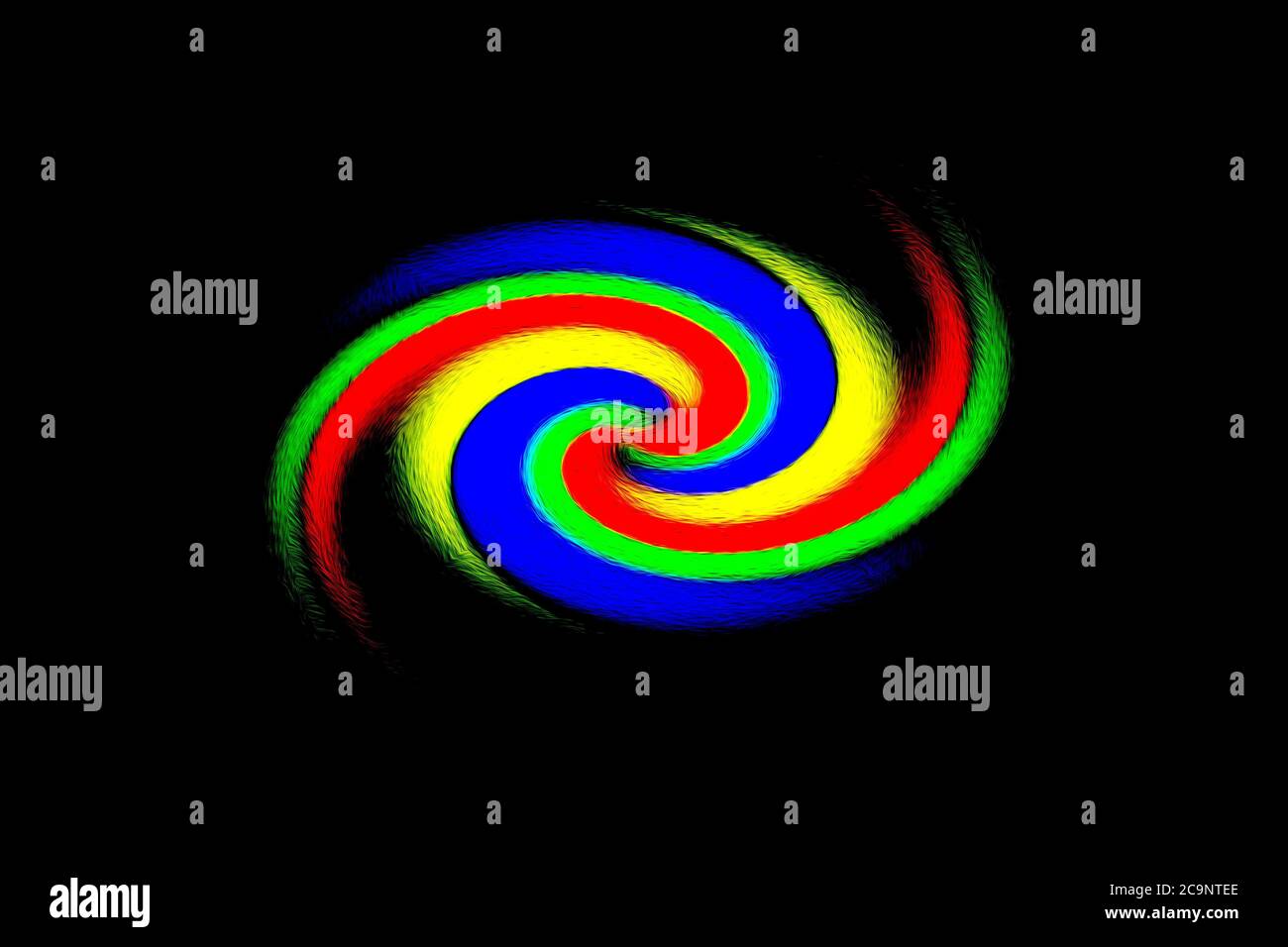 Multi color swirl image, black background design Stock Photo - Alamy