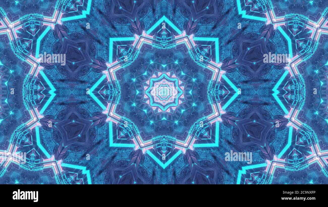 3D Illustration Neon Blue Star Background Stock Photo - Alamy