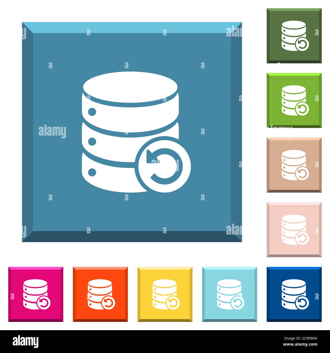 Undo database changes white icons on edged square buttons in various ...