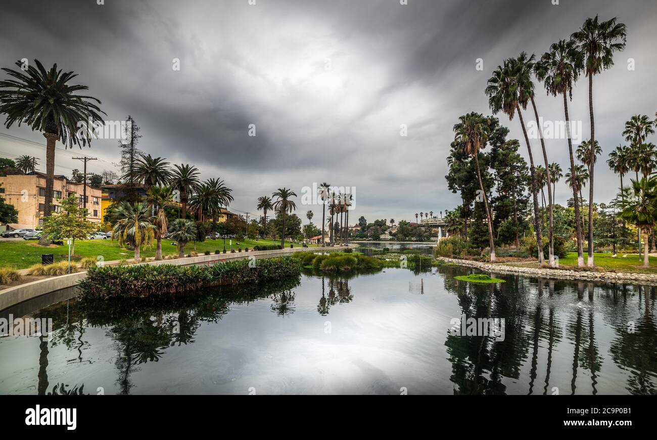 Downtown los angeles dramatic clouds hi-res stock photography and ...