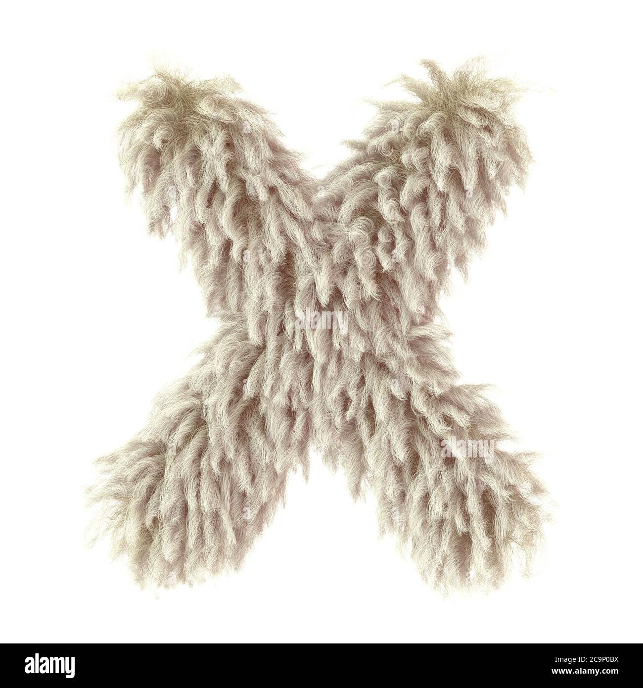 3d wild animal fur letter X Stock Photo - Alamy