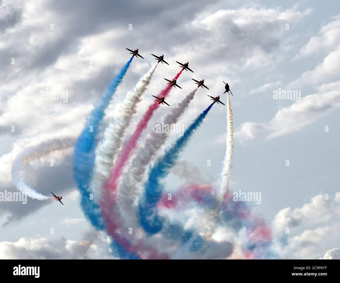 Red Arrows flying the Tornado formation Stock Photo - Alamy