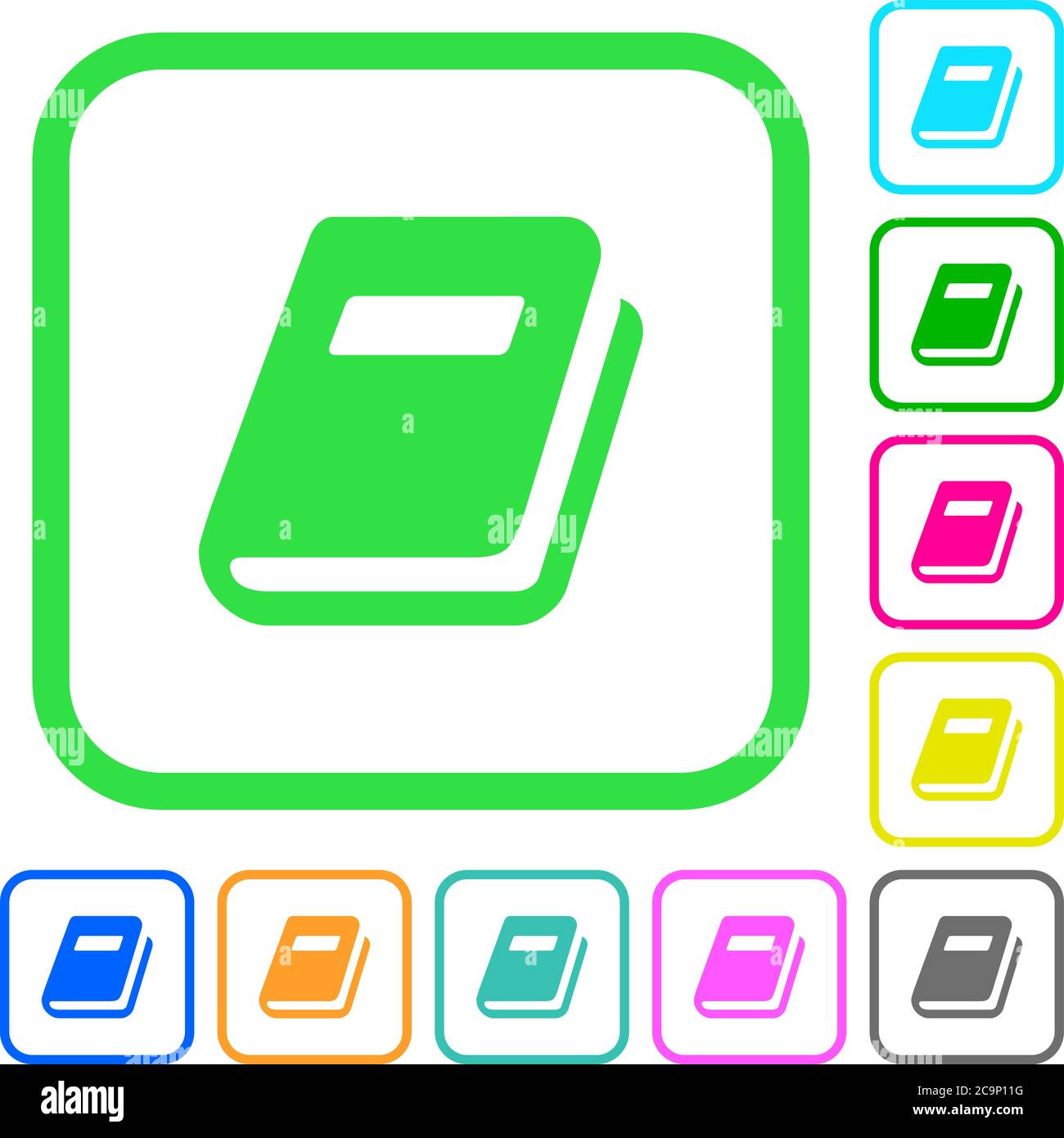 Personal diary vivid colored flat icons in curved borders on white ...