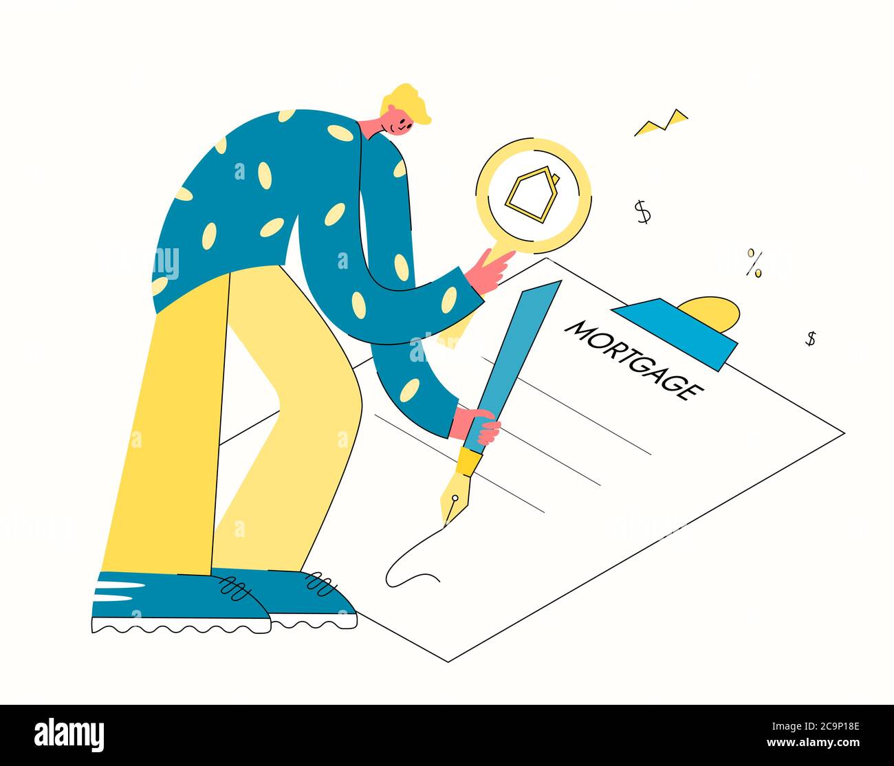 Real estate concept man in Stock Vector Images - Alamy