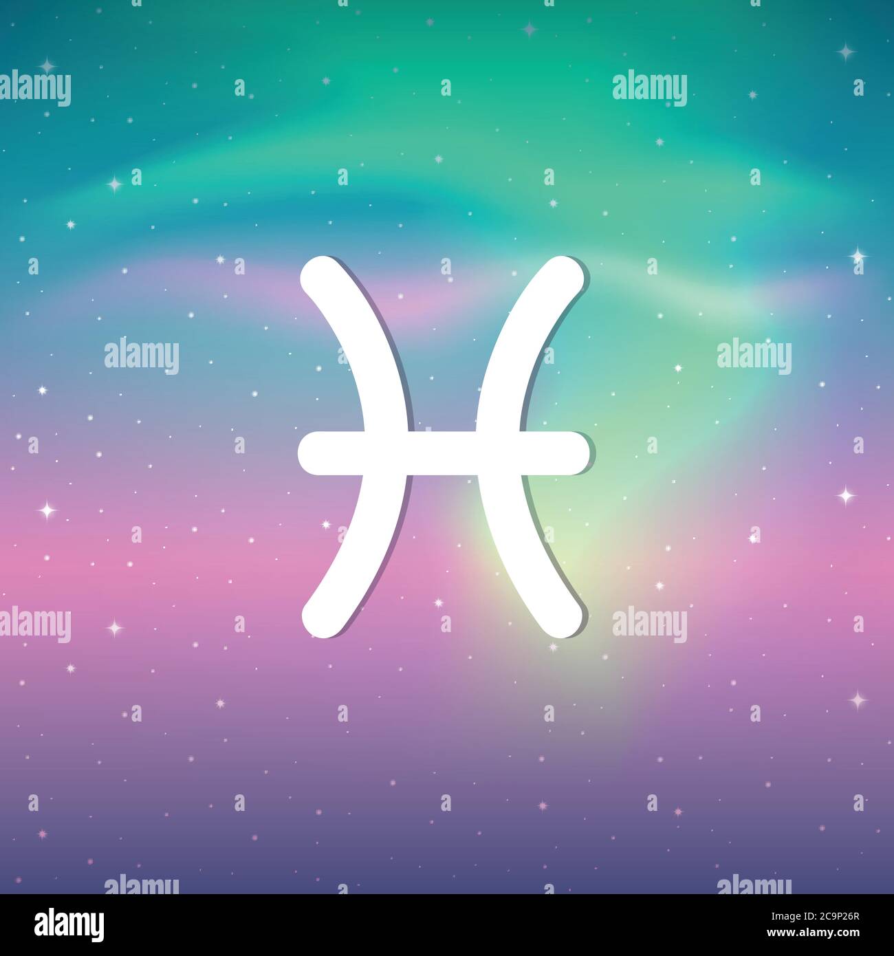 blue zodiac sign fish horoscope in starry sky vector illustration EPS10 ...