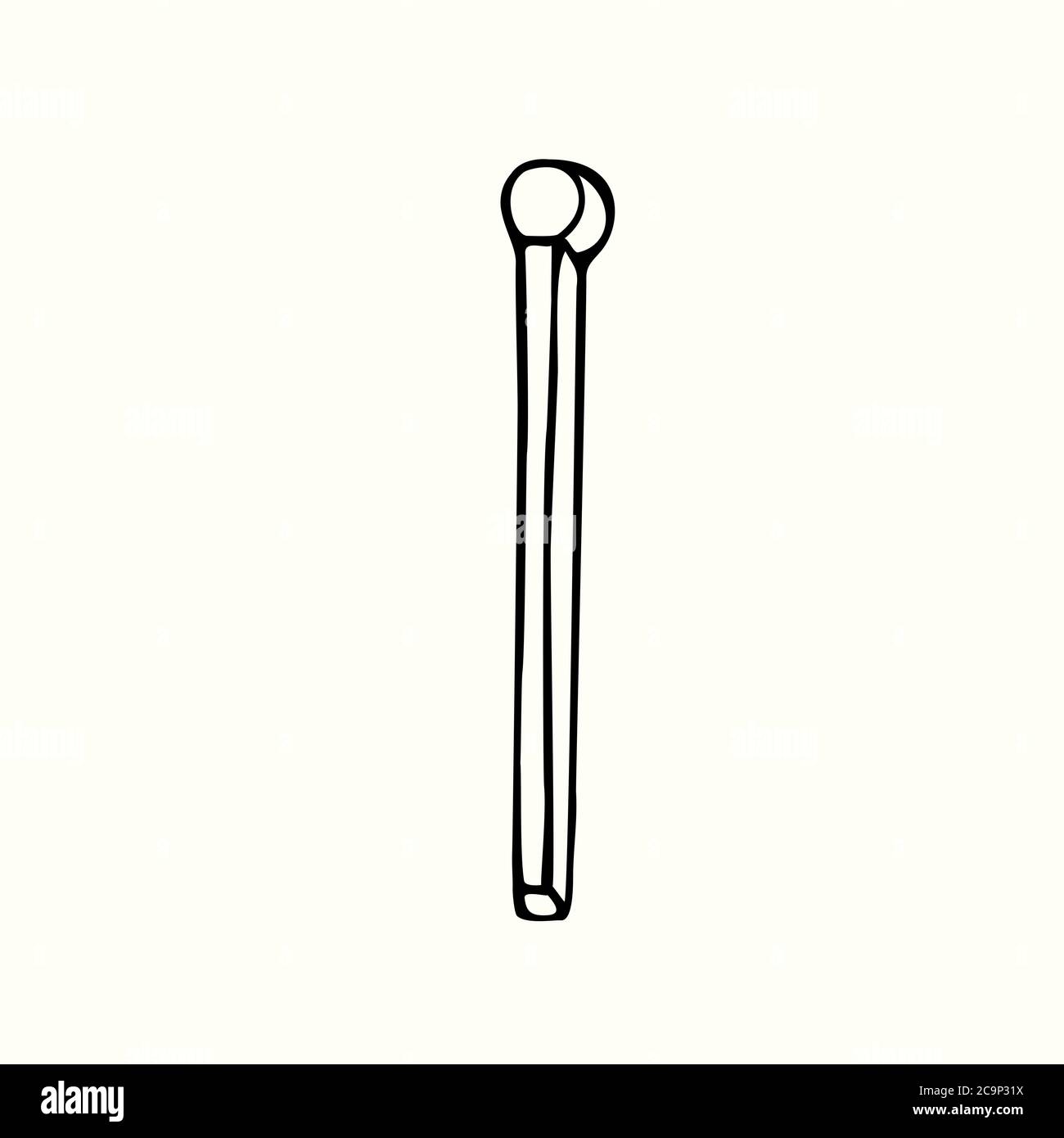 Match, hand drawn doodle, simple line drawing, sketch illustration ...