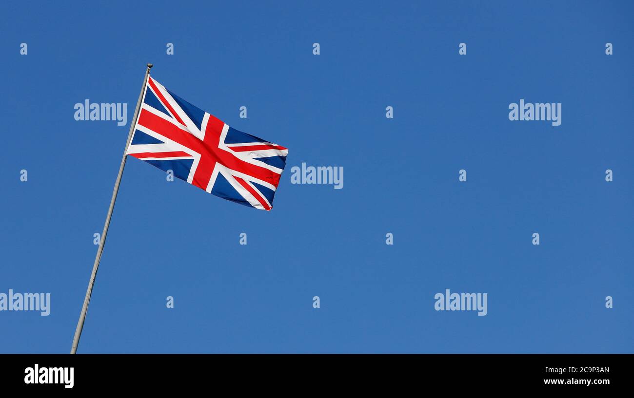 Blue british flag hi-res stock photography and images - Alamy
