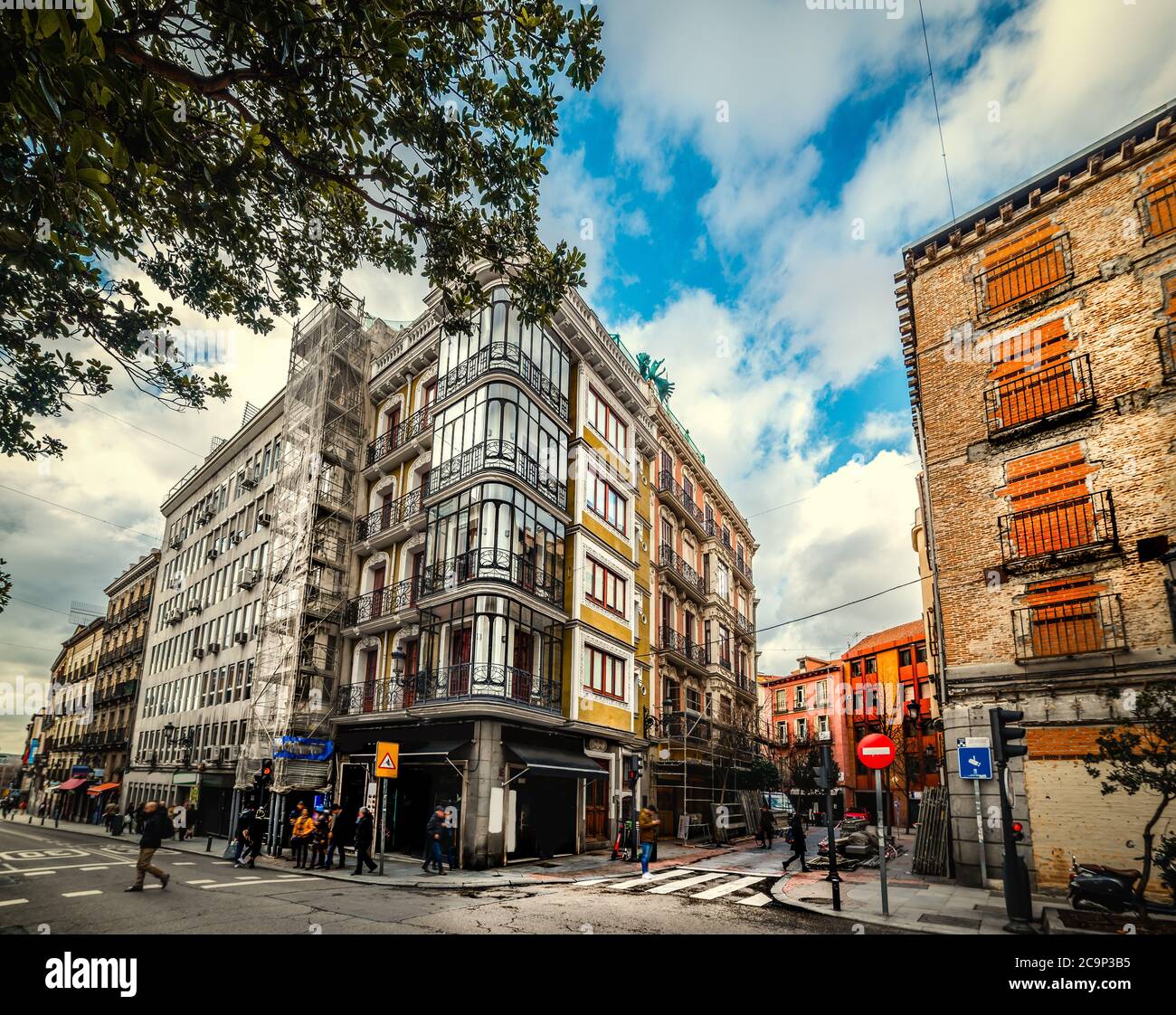 Picturesque buildings in downtown Madrid, Spain Stock Photo - Alamy