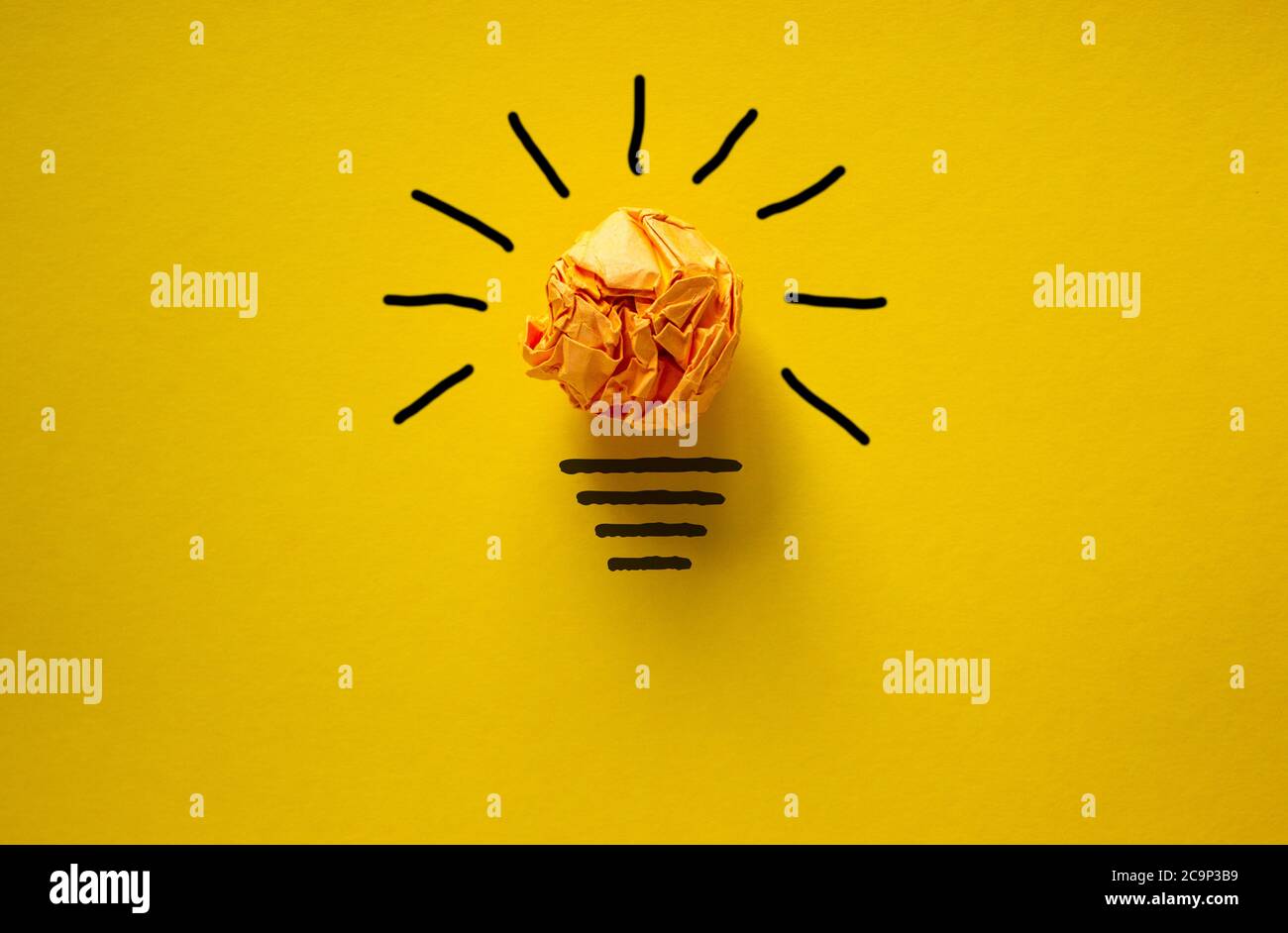 Idea and innovation concept image. Beautiful yellow background Stock ...
