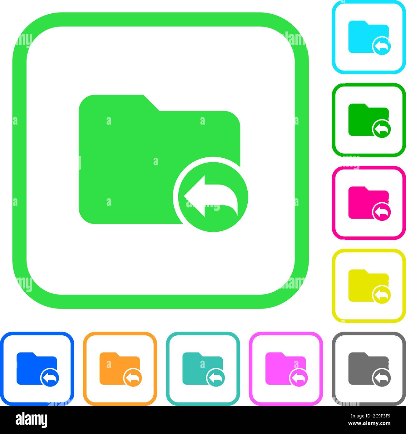 Parent directory vivid colored flat icons in curved borders on white ...