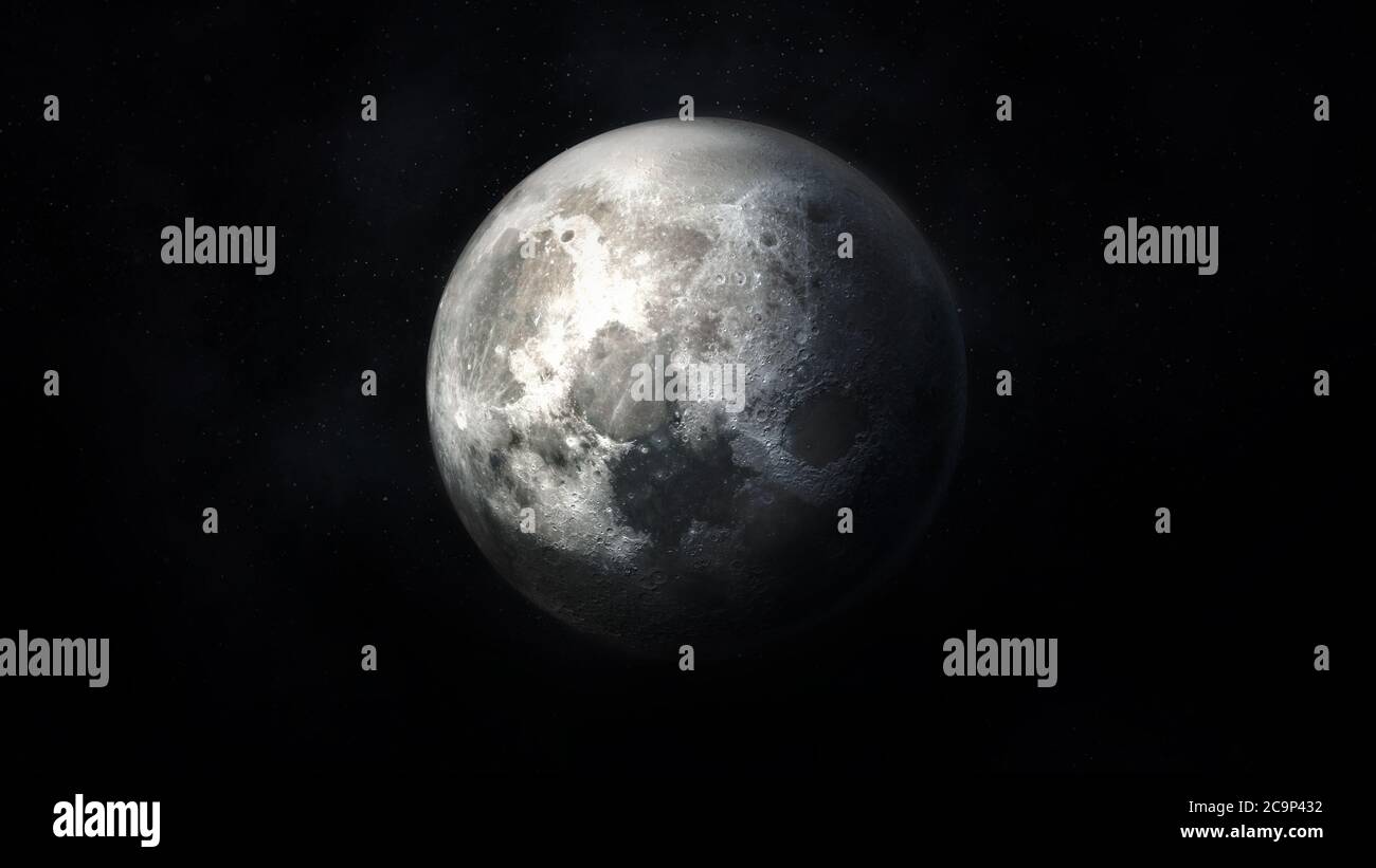 Realistic dark gray image of the moon in space Stock Photo - Alamy
