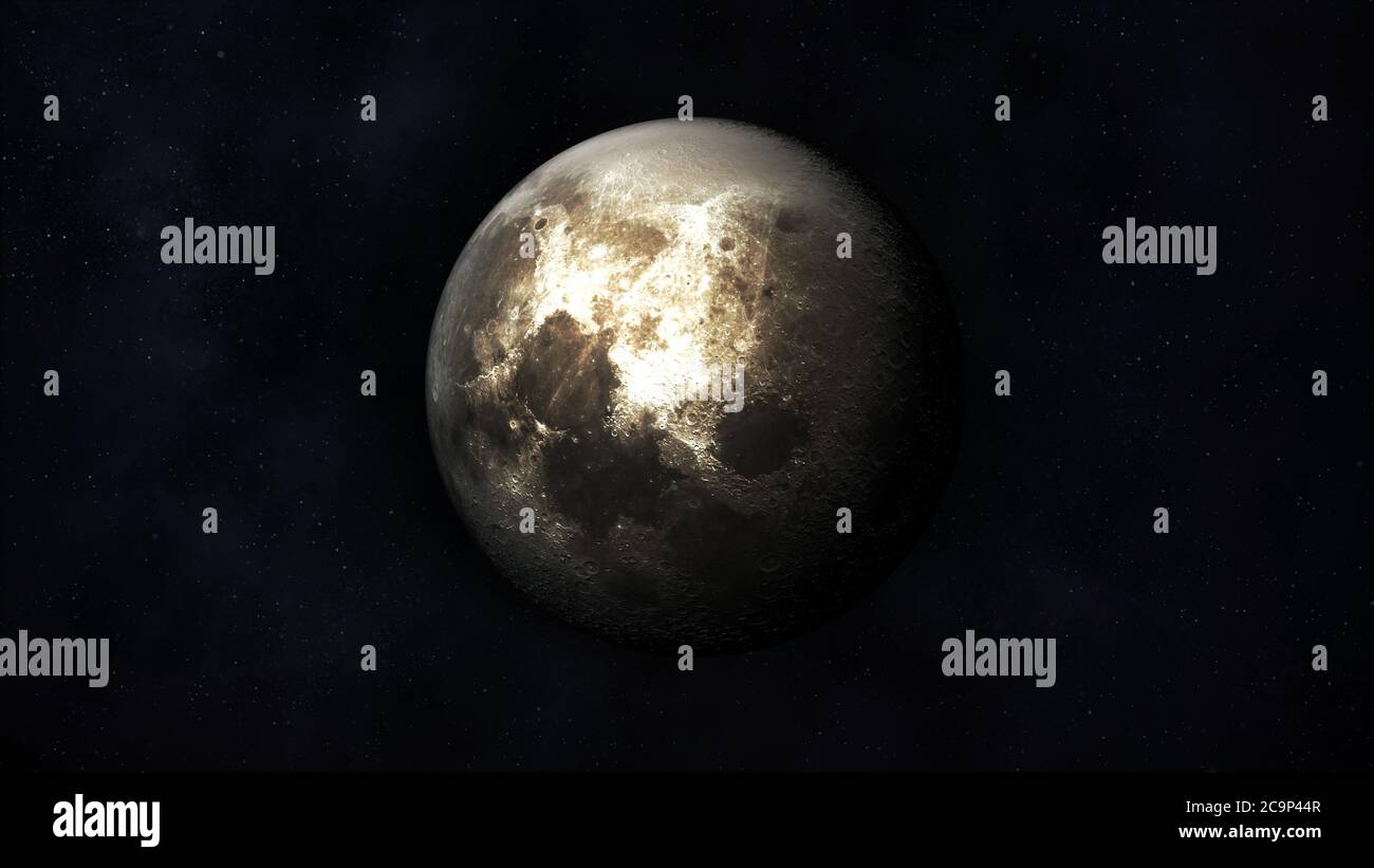 Realistic image of the moon in outer space Stock Photo - Alamy