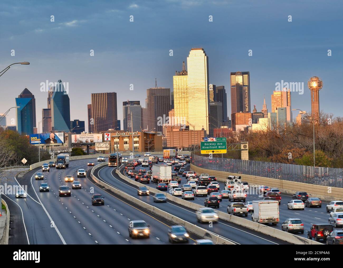 Dallas skyline just before sunset Stock Photo - Alamy