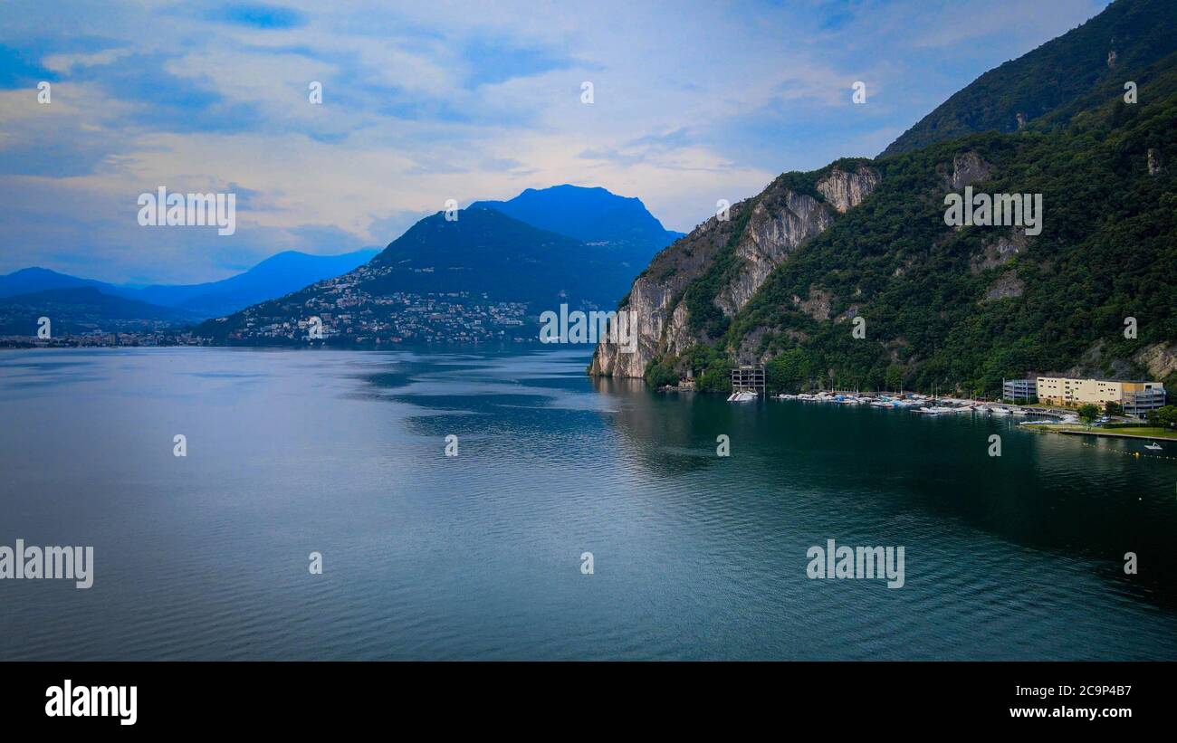 Beautiful Lake Lugano in Switzerland Stock Photo - Alamy