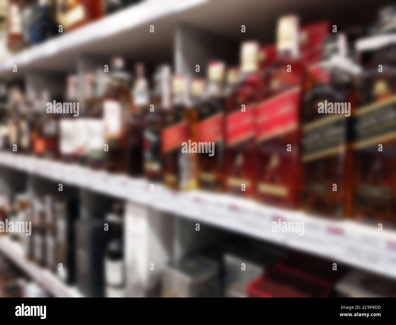 Alcohol showcase blurred background. Blurred abstract background of ...