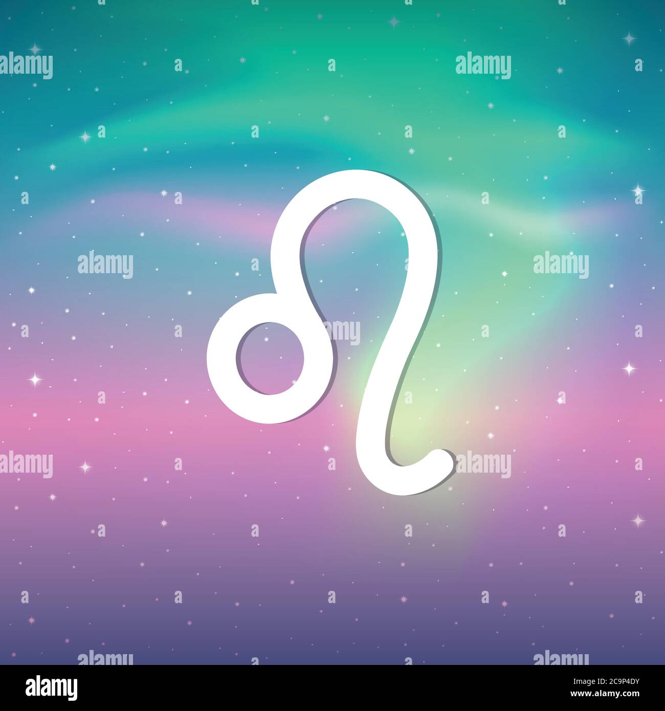 zodiac sign lion horoscope in colorful starry sky vector illustration ...