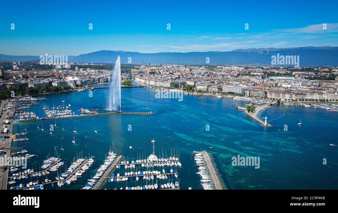 Lake Geneva in Switzerland from above Stock Photo - Alamy