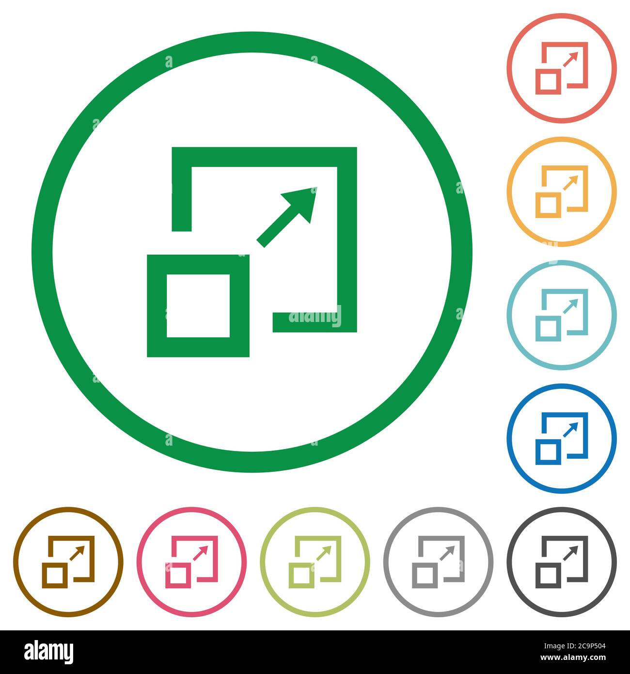 Enlarge window flat color icons in round outlines on white background Stock Vector Image & Art ...