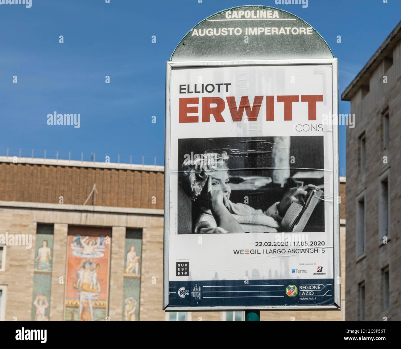 A poster advertising an exhibition of Elliot Erwit photographs, Rome ...