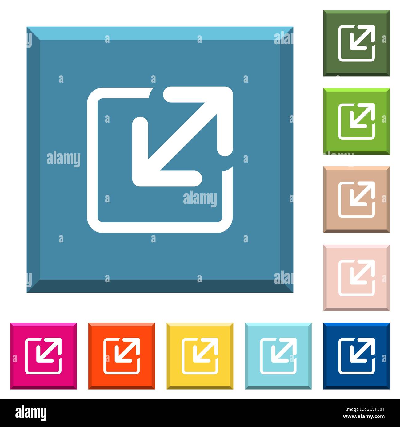 Resize window white icons on edged square buttons in various trendy ...