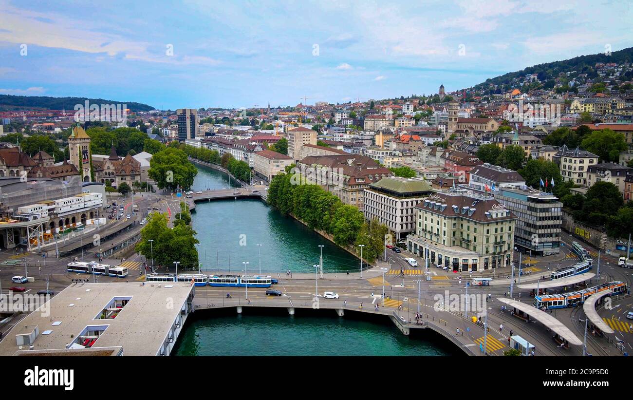The city of Zurich in Switzerland from above Stock Photo - Alamy