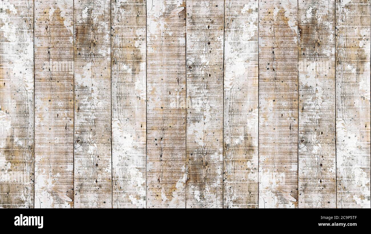 Distressed wooden background with white color stains. Rustic wood ...