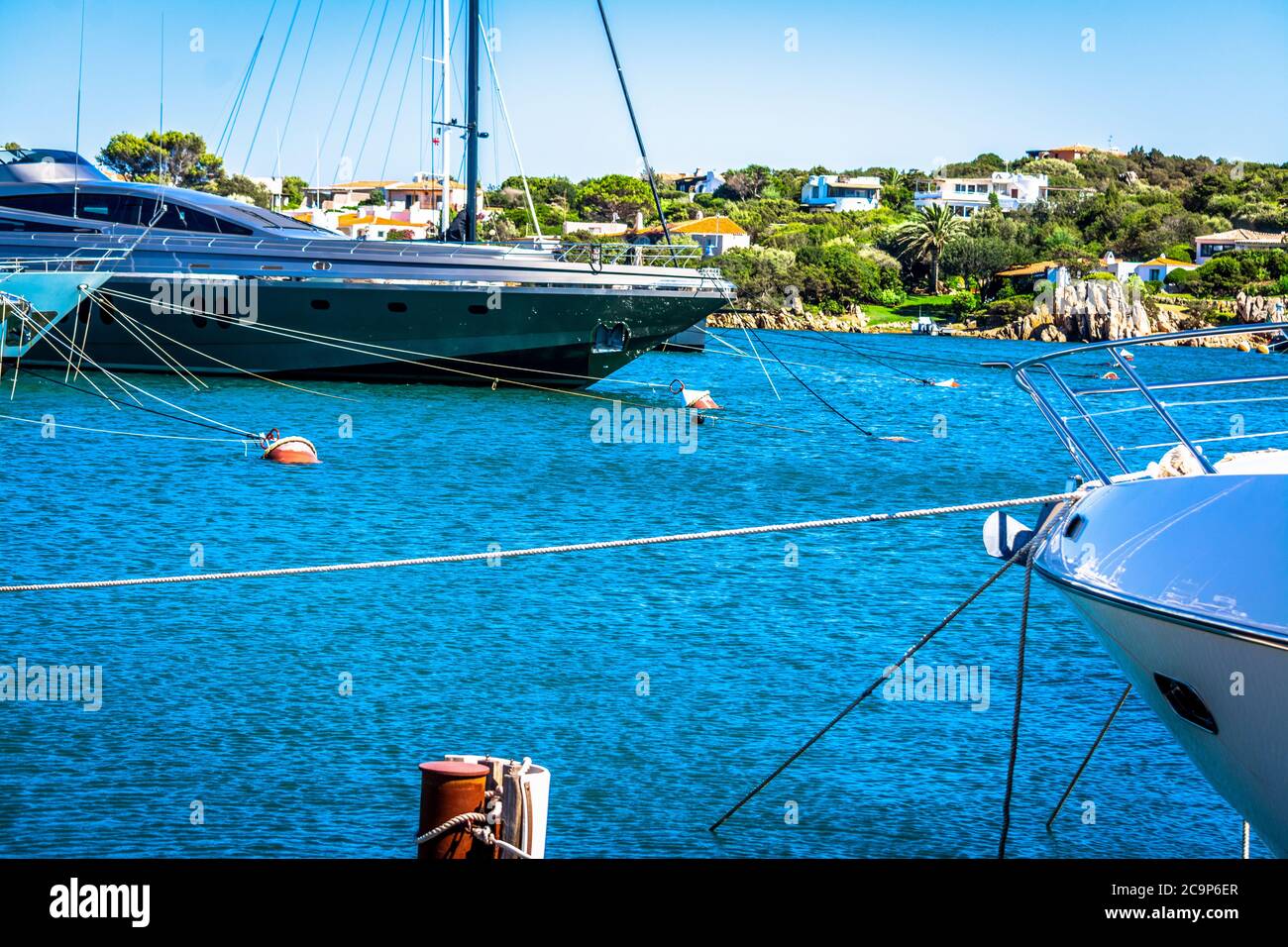 Luxury yachts in Porto Cervo harbor. Sardinia, Italy Stock Photo - Alamy