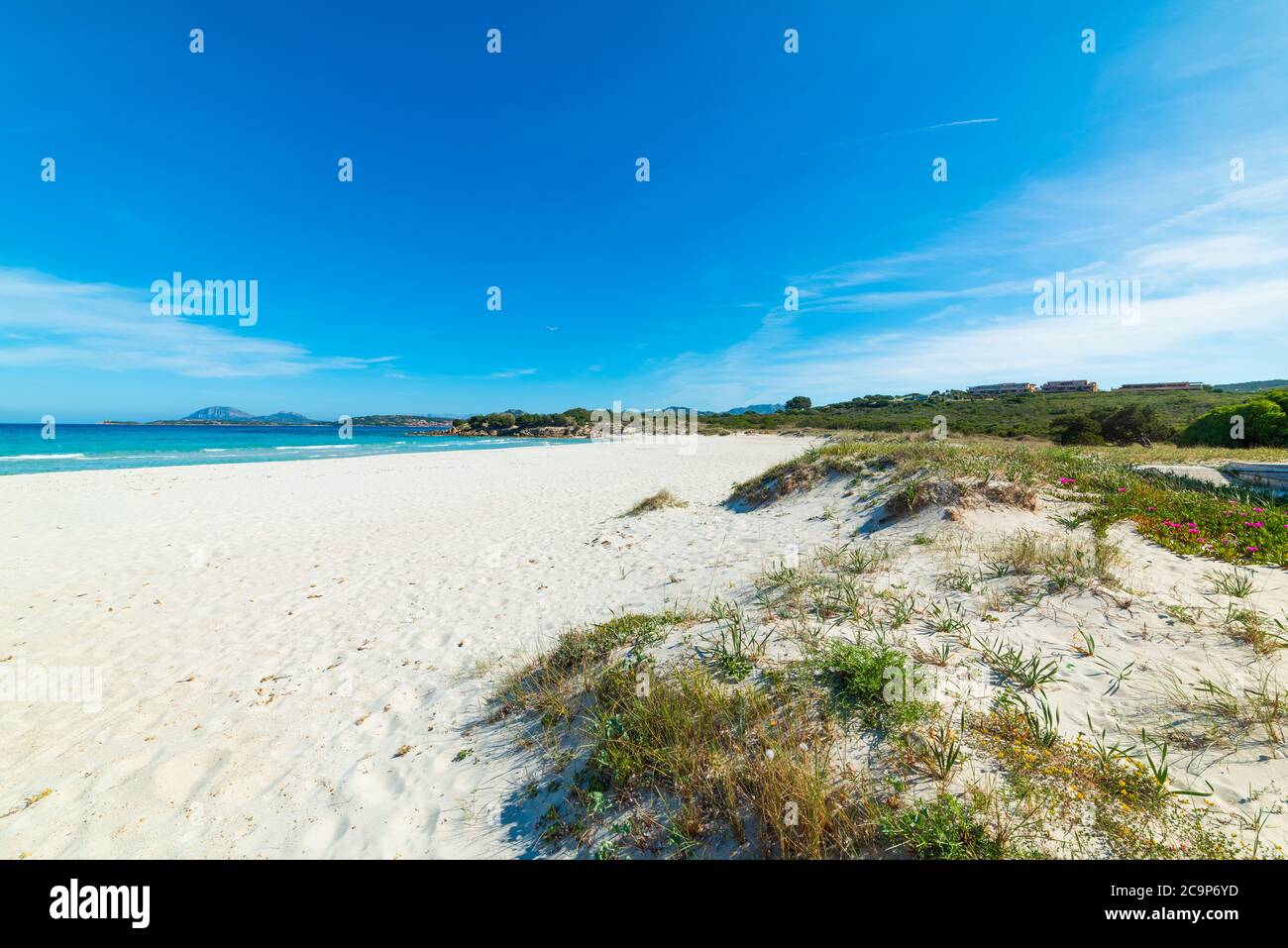 White sand in Rena Bianca beach in Costa Smeralda, Italy Stock Photo ...