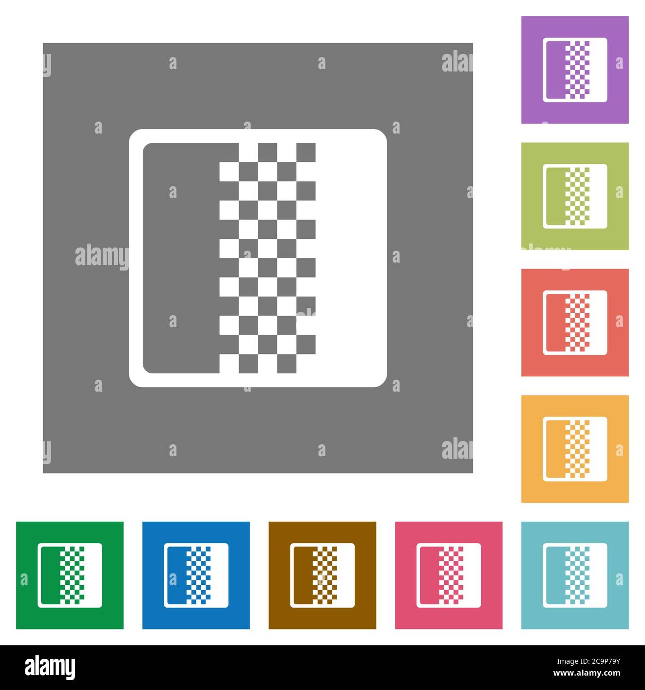 Color gradient flat icons on simple color square backgrounds Stock ...