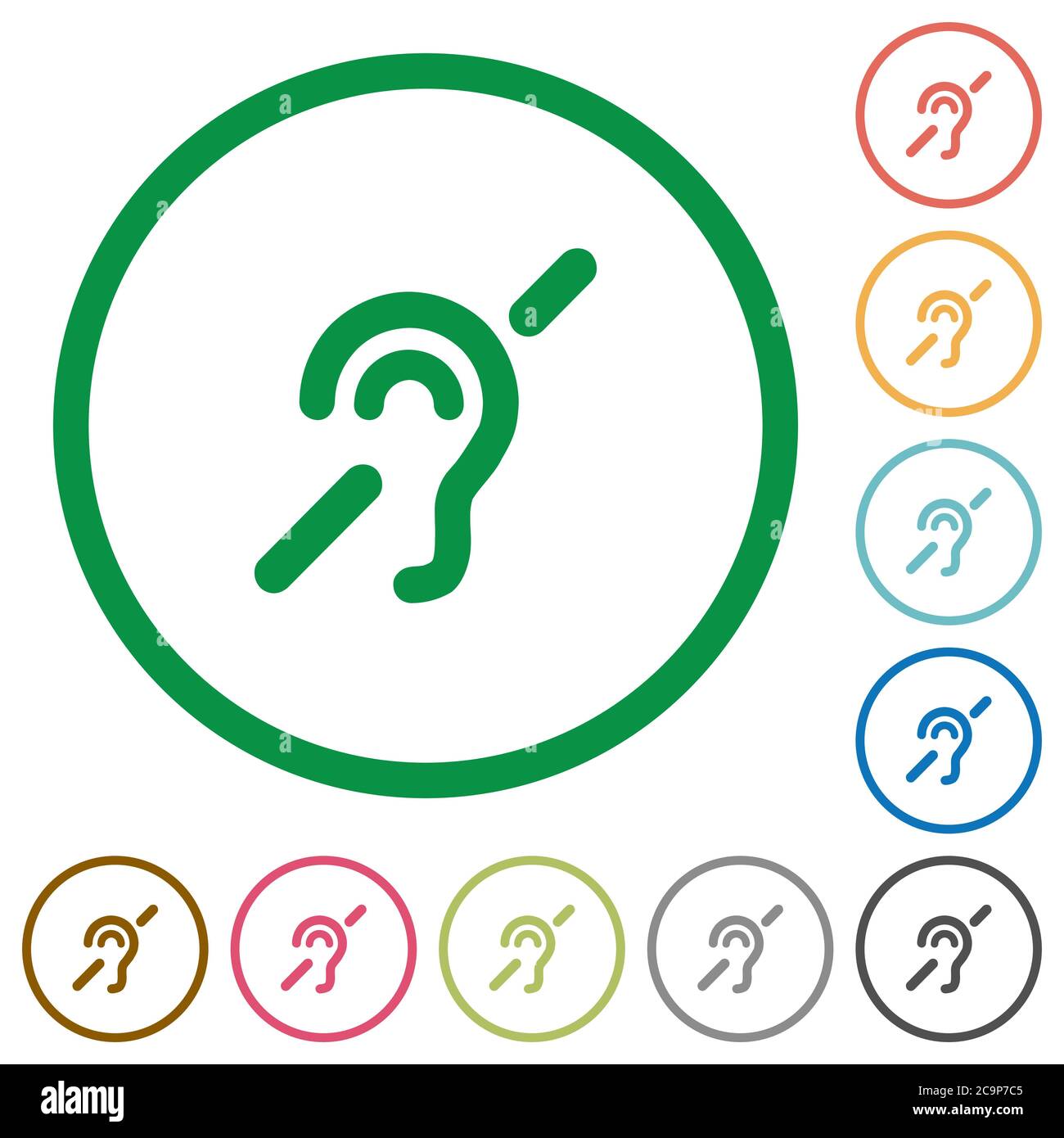 Disability icons with color background hi-res stock photography and ...