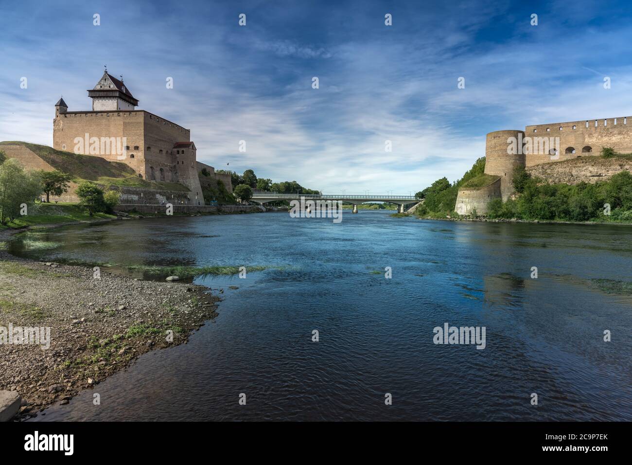Narva, on the Narva river, at the eastern extreme point of Estonia, at ...