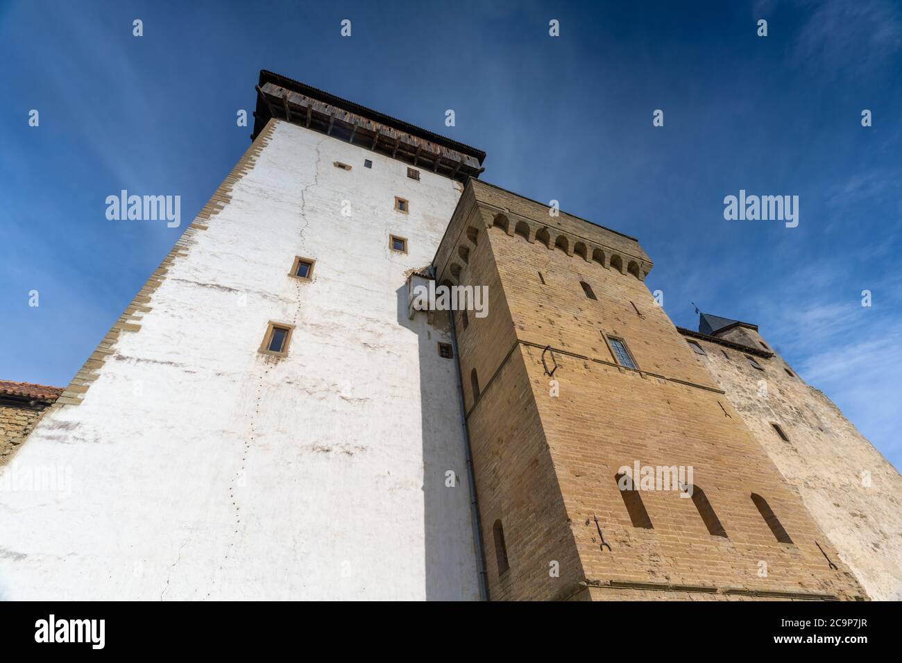 Narva Castle, on the Estonian Bank of the Narva River at the eastern ...