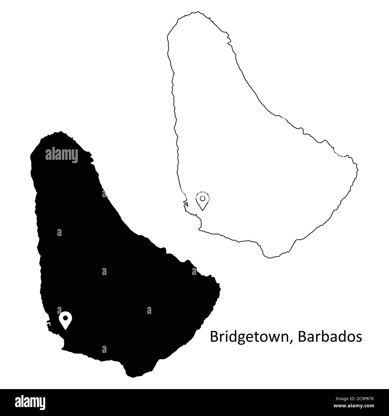 Outline map barbados Stock Vector Images - Alamy
