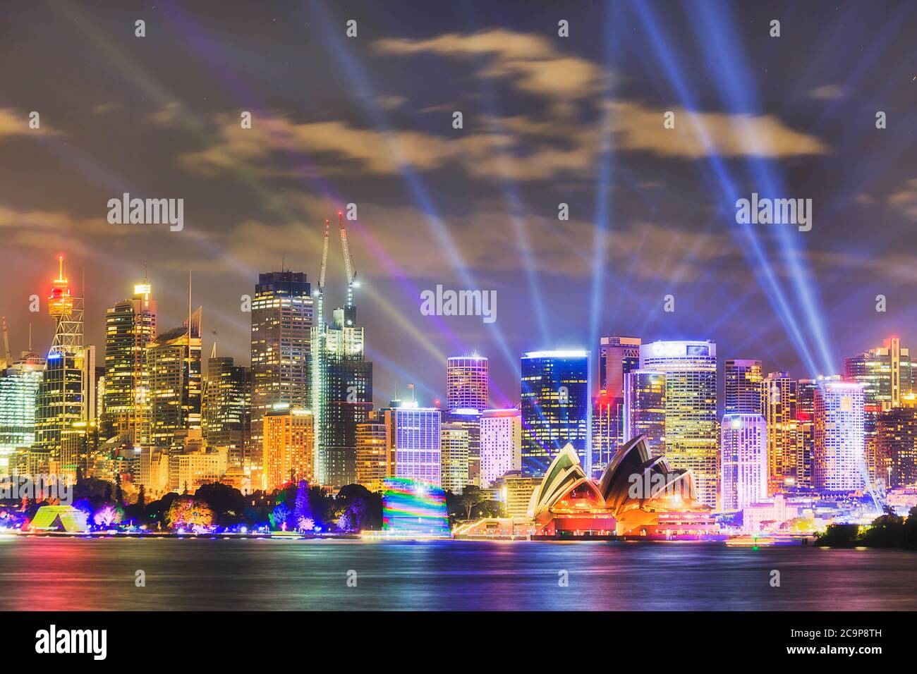 Waterfront of Sydney city high-rise towers and buildings on shores of ...