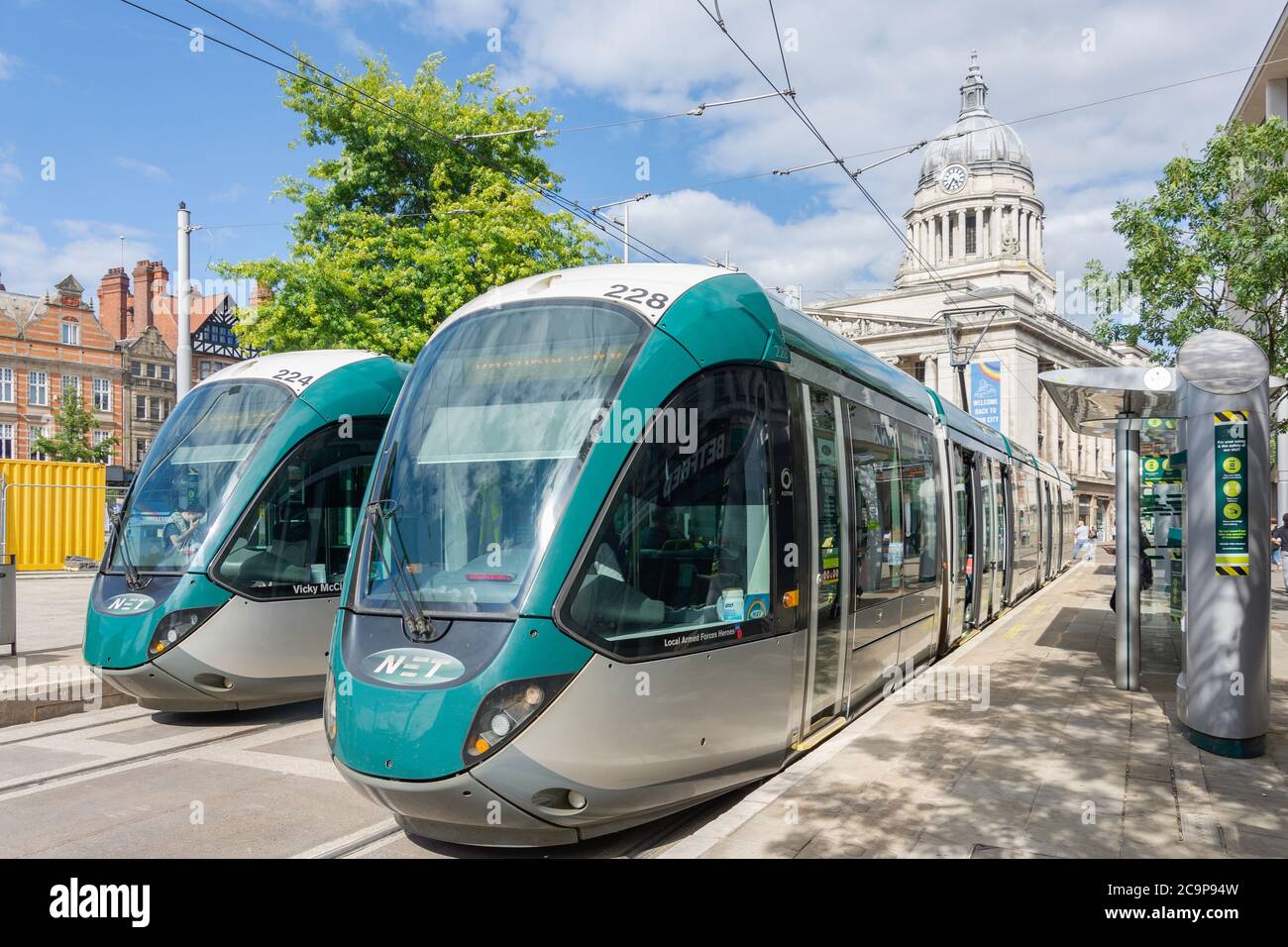 Nottingham Express Transit trams, Old Market Square, Nottingham ...