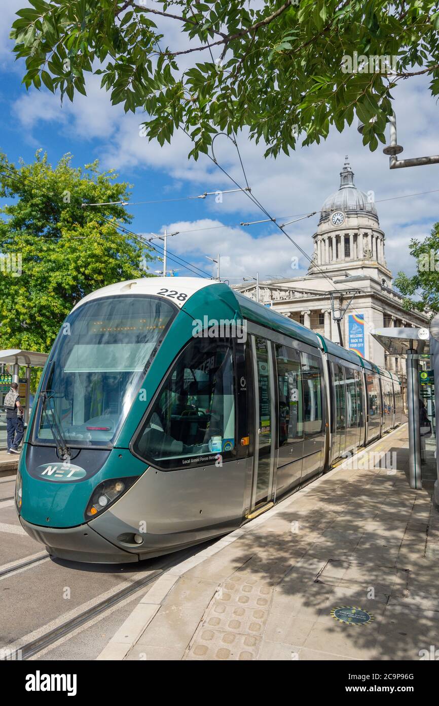 Nottingham Express Transit trams, Old Market Square, Nottingham ...