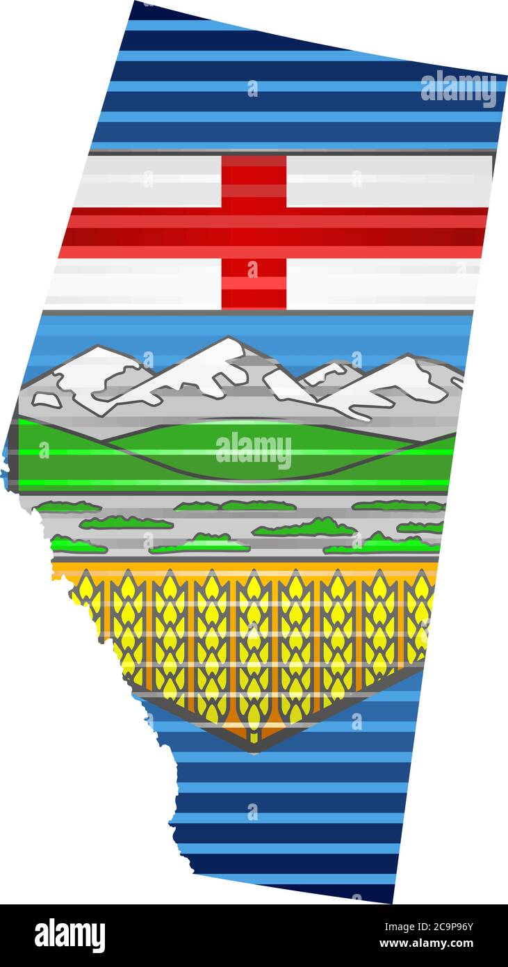 Shiny Grunge map of the Alberta - Illustration, Three Dimensional Map ...