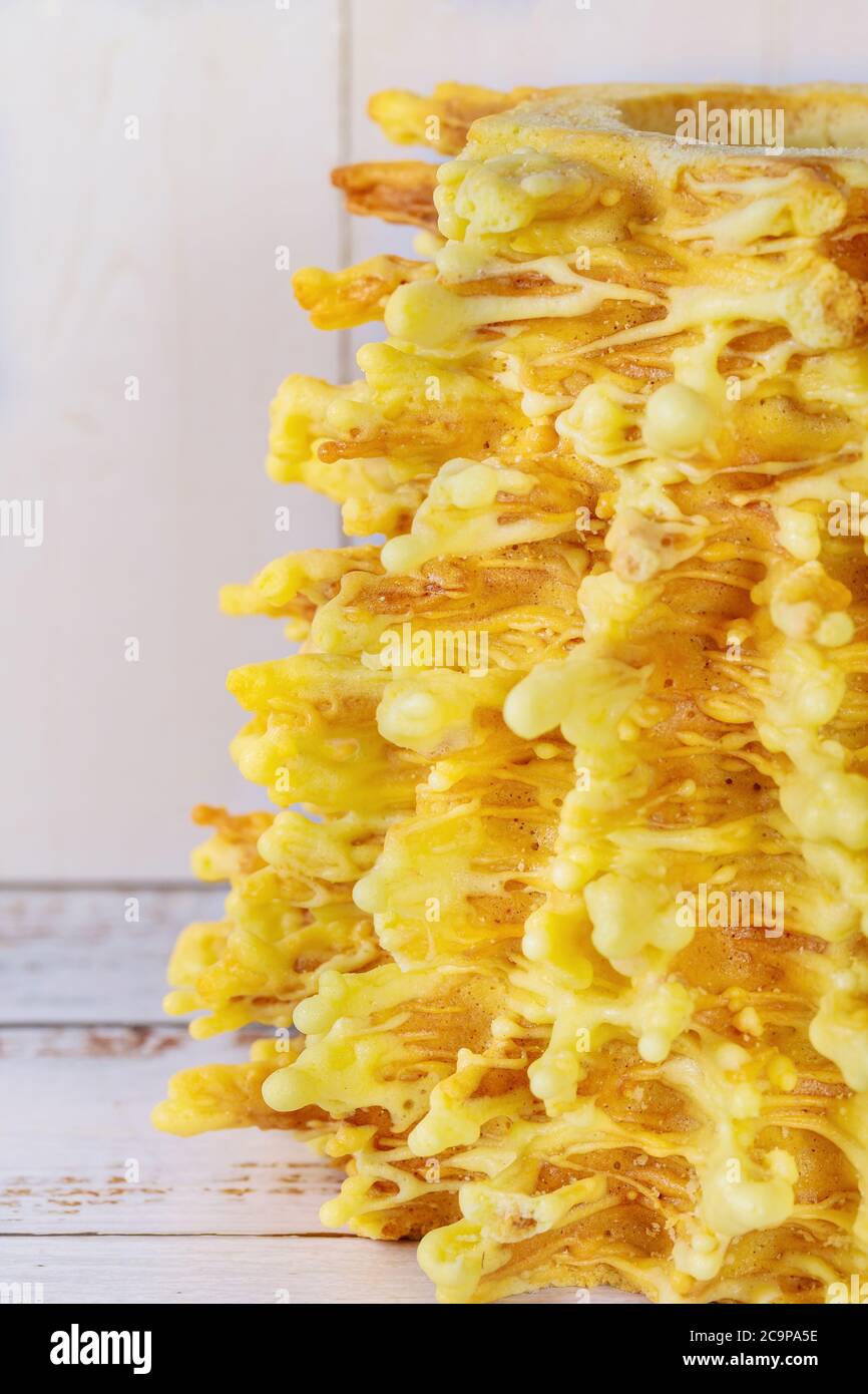 Baumkuchen cake made from eggs, sugar and flour. German cuisine Stock ...