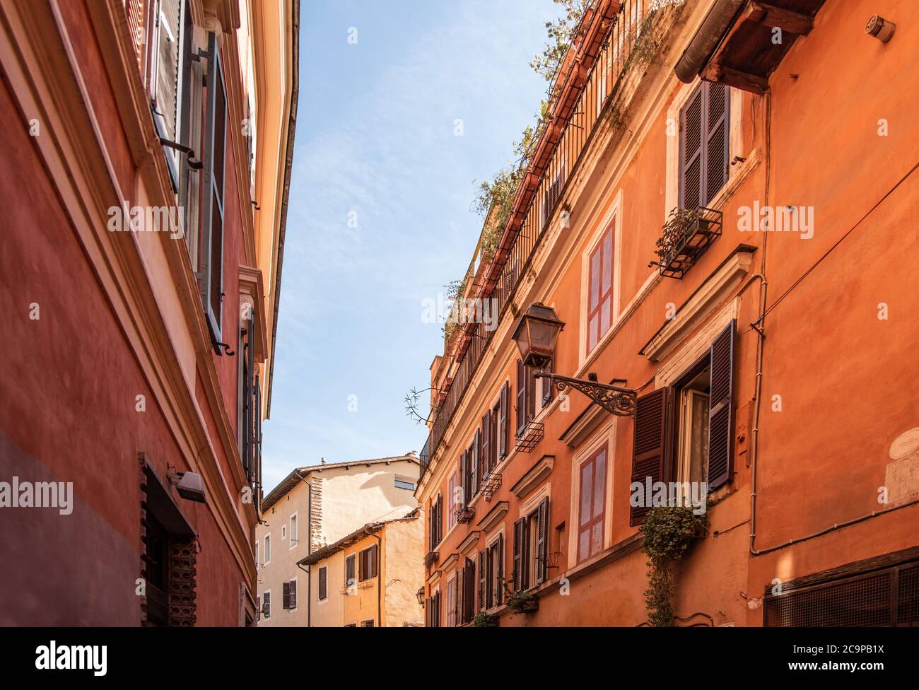 Orange buildings in Rome, Italy Stock Photo - Alamy